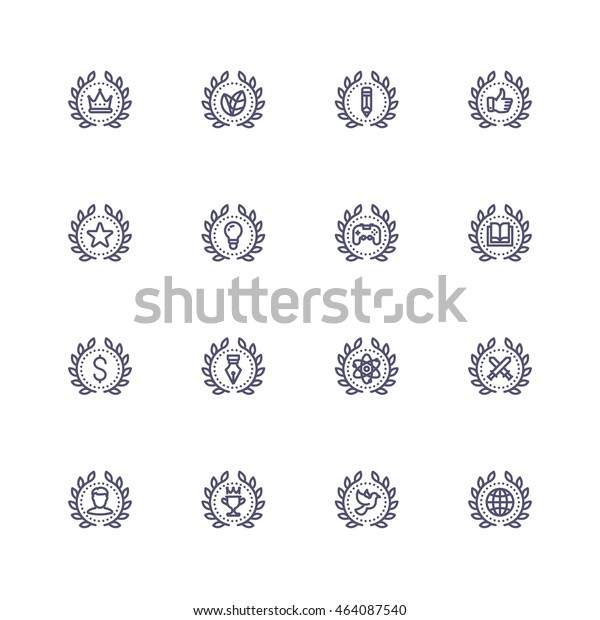 Iconos de logros: vector de stock (libre de regalías) 464087540 ...