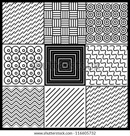 Achromatic Geometric Tiles Stock Vector (Royalty Free) 116605732 ...
