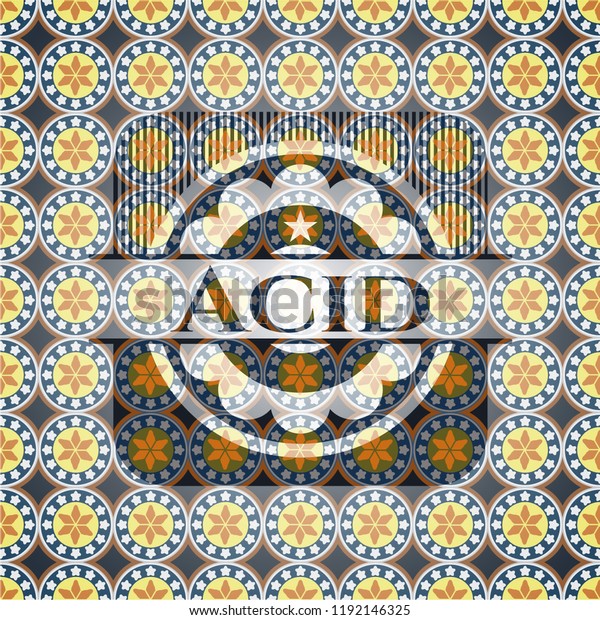 Acid Arabic Emblem Arabesque Decoration Stock Vector (Royalty Free ...