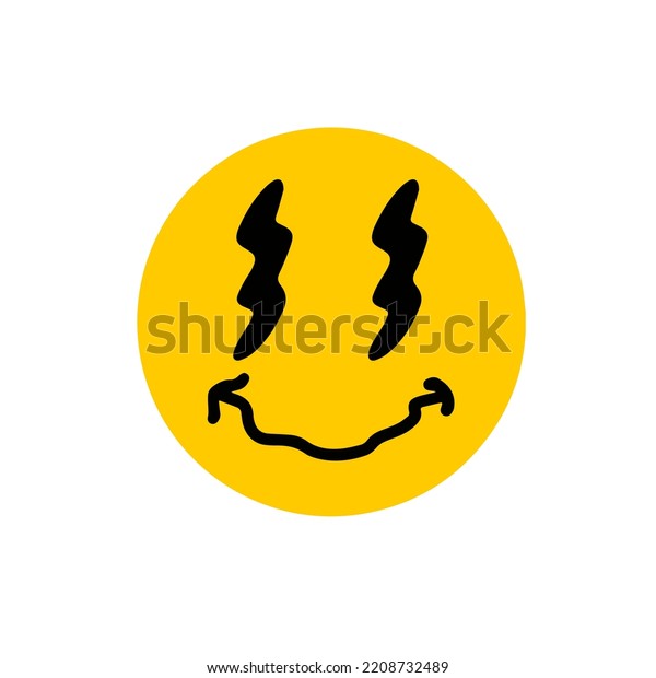 Acid Smile Face Psychedelic Symbol Rave Stock Vector (Royalty Free ...