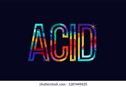 Acid Word Typography Design Rainbow Colors Stock Vector (Royalty Free ...