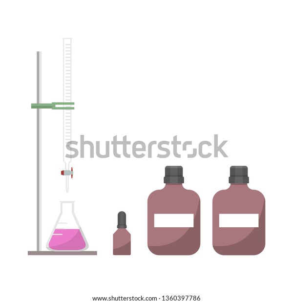 Acidbased Titration Equipment Chemistry Laboratory Stock Vector ...