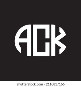 Ack Letter Logo Design On Black Stock Vector (Royalty Free) 2118817166
