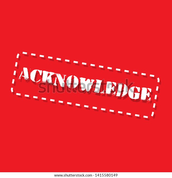 Acknowledge Rubber Stamplabelstickertag Stamp Shadow Stock Vector ...