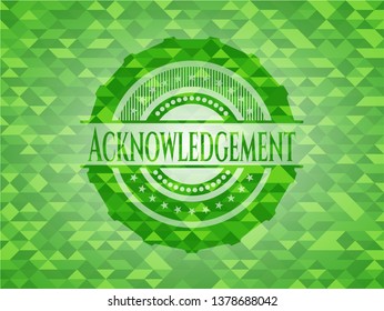 Acknowledgement Green Emblem Triangle Mosaic Background Stock Vector ...