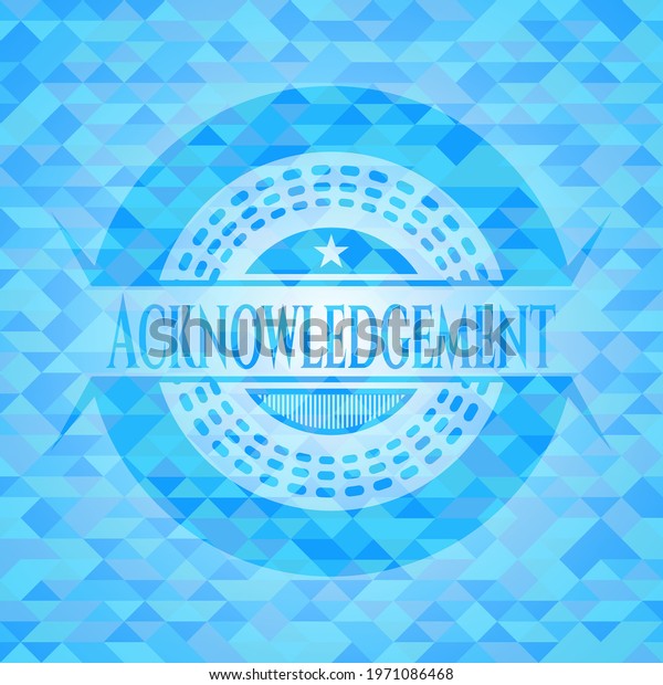 Acknowledgement Realistic Light Blue Mosaic Emblem Stock Vector ...