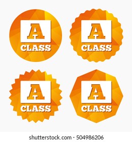 Aclass Sign Icon Premium Level Symbol Stock Vector (Royalty Free ...