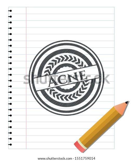 Acne Pencil Draw Vector Illustration Detailed Stock Vector (Royalty ...