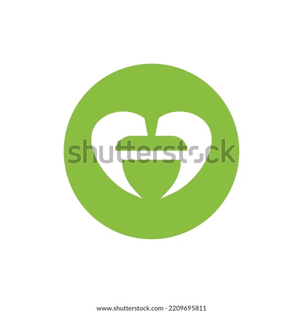 Acorn Heart Logo Vector Oak Acorn Stock Vector (Royalty Free ...