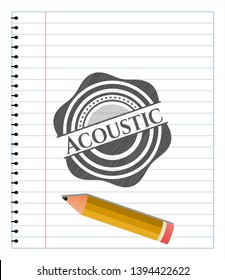 Acoustic Pencil Effect Vector Illustration Detailed: vector de stock ...