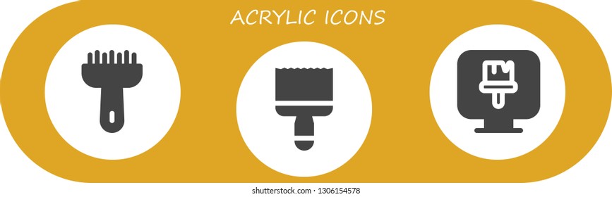 Acrylic Icon Set 3 Filled Acrylic Stock Vector (Royalty Free ...