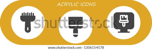 Acrylic Icon Set 3 Filled Acrylic Stock Vector (Royalty Free ...