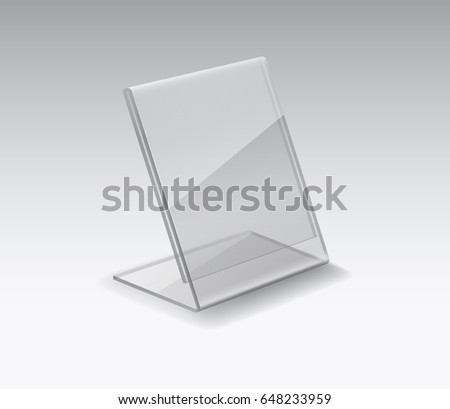 Acrylic Plexiglass Table Card Holder Isolated 库存矢量图（免版税） 648233959 ...