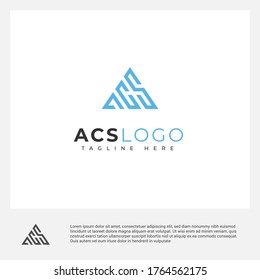 logotipo de letras ACS con forma: vector de stock (libre de regalías ...
