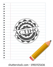 Acting Emblem Draw Pencil Effect Vector Stock Vector (Royalty Free ...
