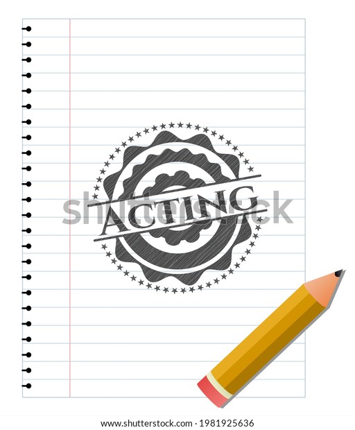 Acting Emblem Draw Pencil Effect Vector Stock Vector (Royalty Free ...
