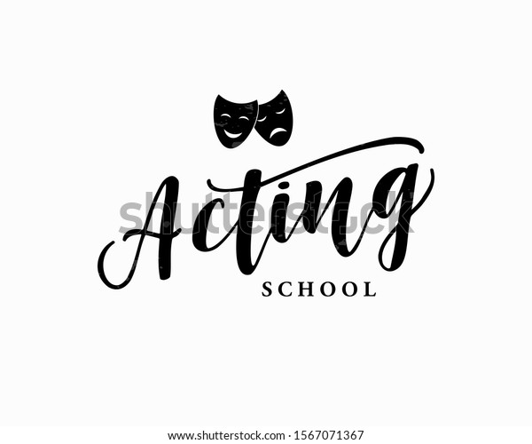 Acting School Lettering Logo Design Vector Stock Vector (Royalty Free ...