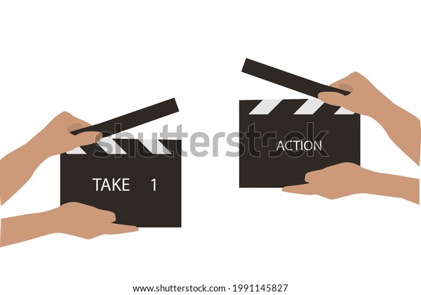 Action Clapboard Cinematic Use Vector Stock Vector (Royalty Free ...