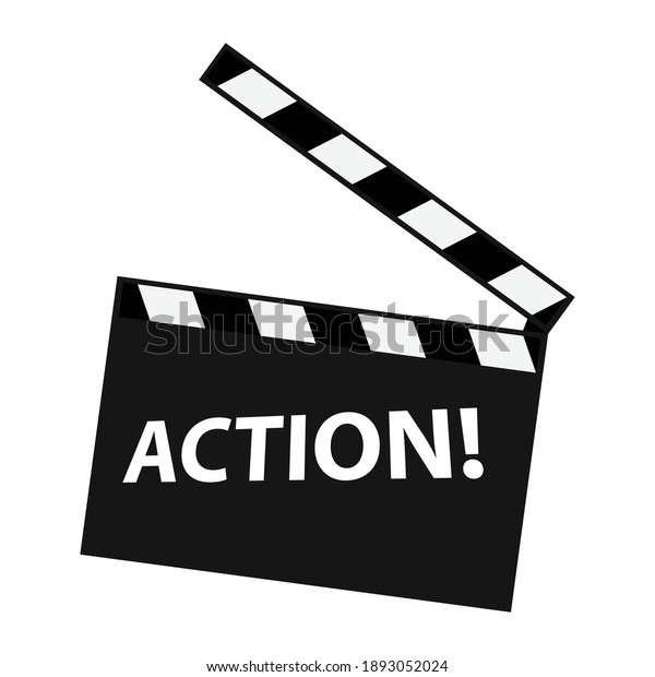 Action Concept Clapperboard Opened Movie Making Stock Vector (Royalty ...