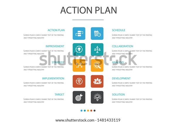 Action Plan Infographic 10 Option Conceptimprovement Stock Vector ...