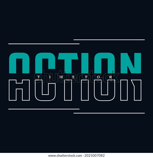 Action Slogan Typography Graphic Printtshirtathleticartvector ...