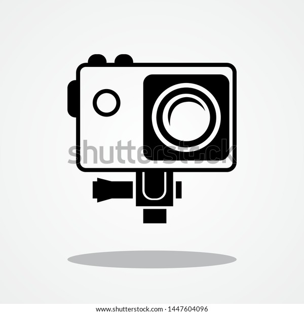Action Sports Camera Icon Gray Shadow Stock Vector (Royalty Free ...