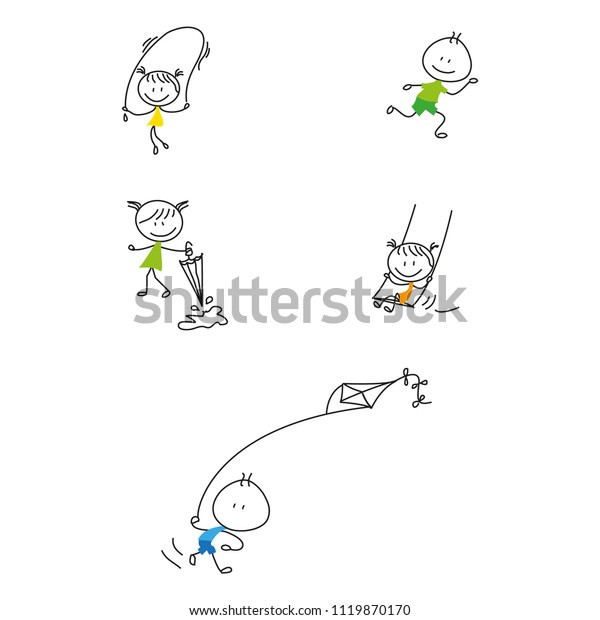 Active Cartoon Kids Stock Vector (Royalty Free) 1119870170 | Shutterstock