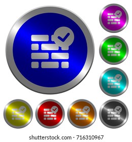 Active Firewall Icons On Round Luminous Stock Vector (Royalty Free ...