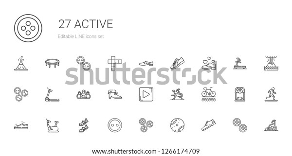 Active Icons Set Collection Active Shoe Stock Vector (Royalty Free ...