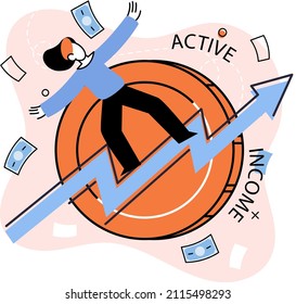 Active Income Getting Wages Work Increase Stock Vector (Royalty Free ...