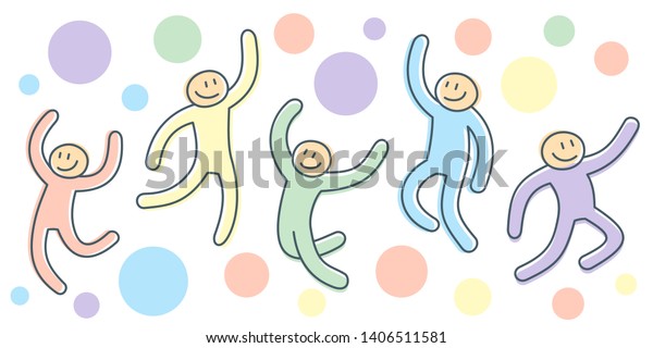Active Movement Jumping People Illustration Cartoon Stock Vector ...