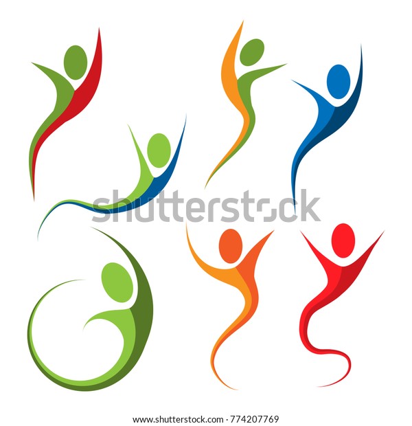 Active People Logo Vector Concept Set Stock Vector (Royalty Free ...