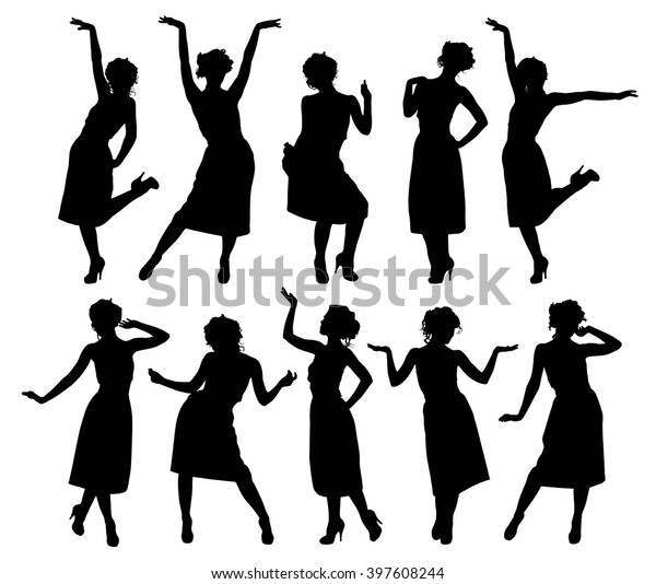 Active Woman Silhouettes Collection Your Project Stock Vector (Royalty ...