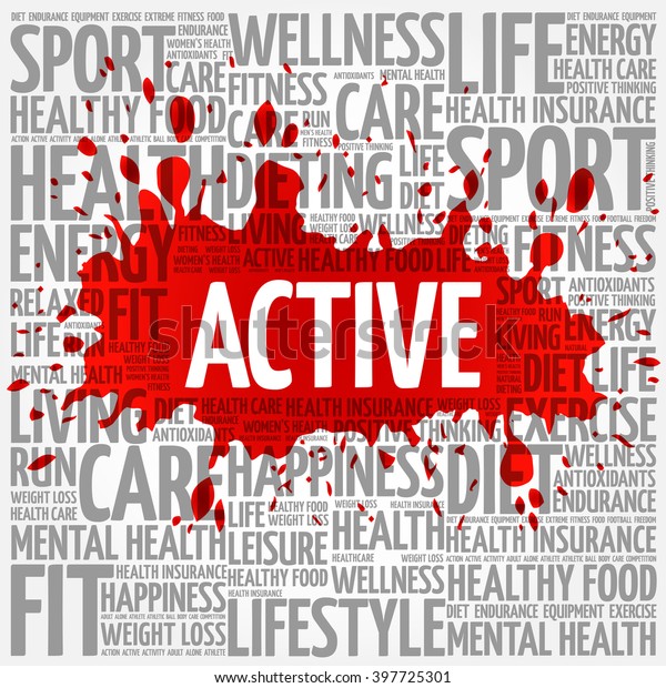 Active Word Cloud Background Health Concept Stock Vector (Royalty Free ...