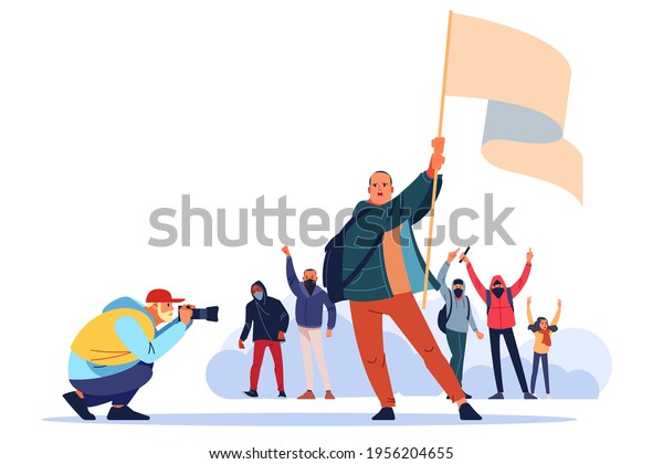 Activist Flag Shouts Protest Human Rights Stock Vector (Royalty Free ...
