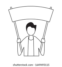 Activist Man Protest Banner Vector Illustration Stock Vector (Royalty ...