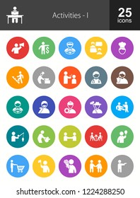 Activities Filled Circle Icons Stock Vector (Royalty Free) 1224288250