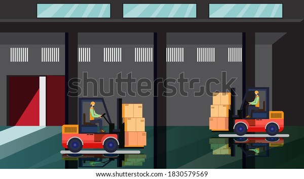 Activities Loading Unloading Goods Warehouses Moving Stock Vector ...