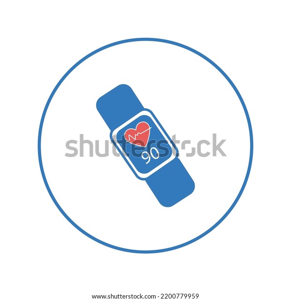 Activity Heart Tracker Smart Watch Icon Stock Vector (Royalty Free ...