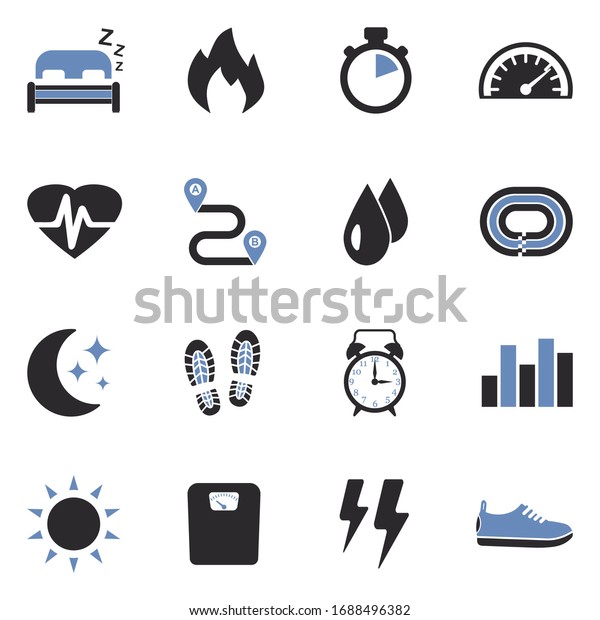 Activity Tracking Icons Two Tone Flat Stock Vector (Royalty Free ...