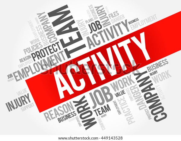 Activity Word Cloud Collage Business Concept Stock Vector (Royalty Free ...