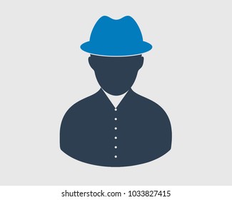 Man Icon Cap Rounded Shape Stock Vector (Royalty Free) 1107875651