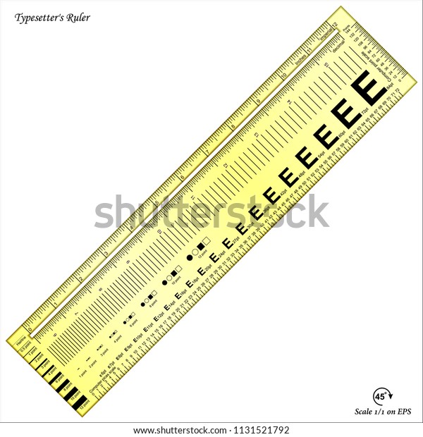 Actual Size Graduation Typesetters Ruler Stock Vector (Royalty Free ...