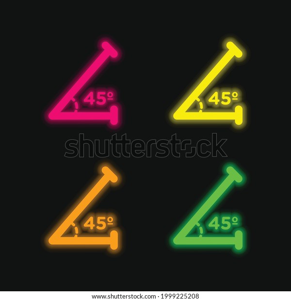 Acute Angle 45 Degrees Four Color Stock Vector (Royalty Free ...