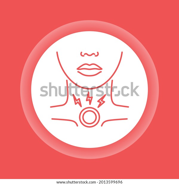 Acute Sore Throat Color Button Icon Stock Vector (Royalty Free ...
