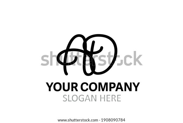 Ad Alphabet Hand Letters Logo Design Stock Vector (Royalty Free ...