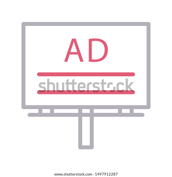 Ad Board Colour Line Vetor Icon Stock Vector (Royalty Free) 1497912287 ...