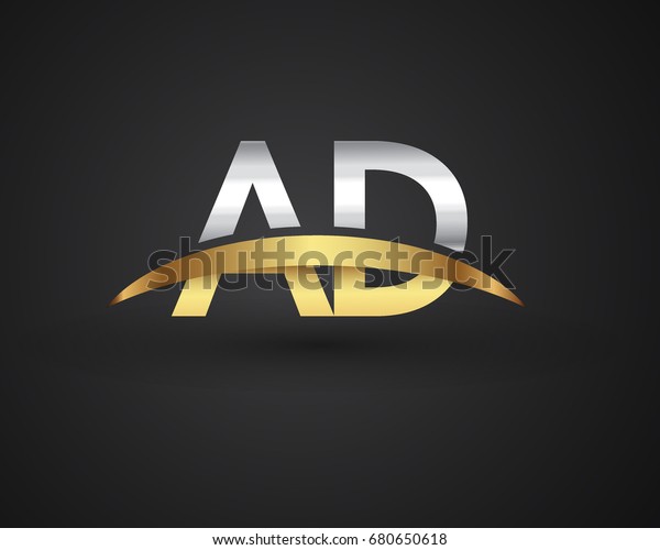 Ad Initial Logo Company Name Colored Stock Vector (Royalty Free ...