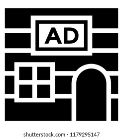 Ad Signage Over Building Presenting Building Stock Vector (Royalty Free ...