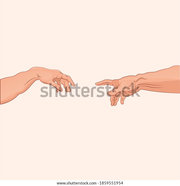 Adam God Hands Vector Illustration Stock Vector (Royalty Free ... Adam God Hands Vector Illustration Stock Vector (Royalty Free ...